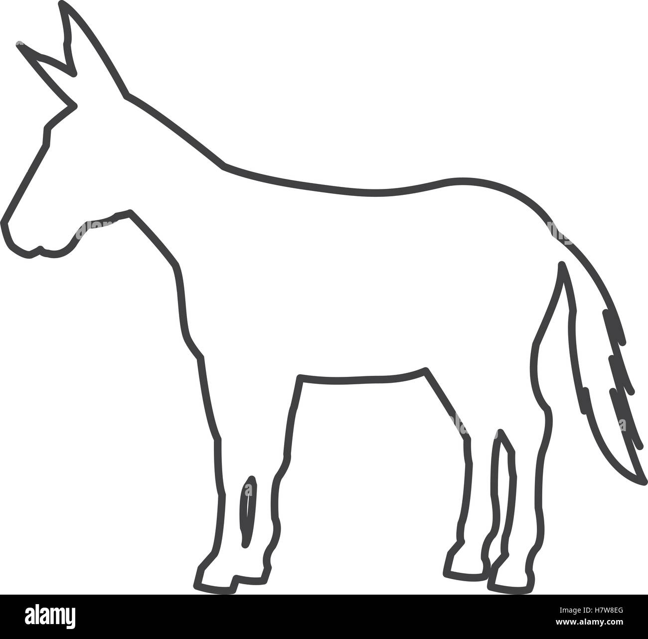 Silhouette âne vecteur icône isolé illustration design Image ...