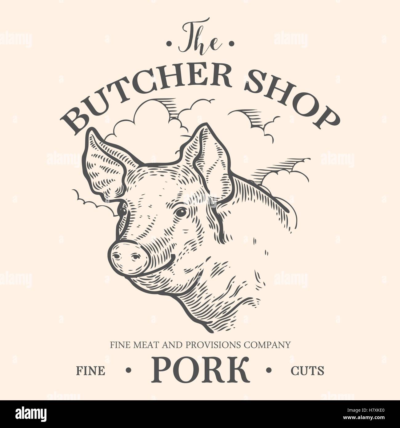 Queue de porc Banque d'images vectorielles - Alamy