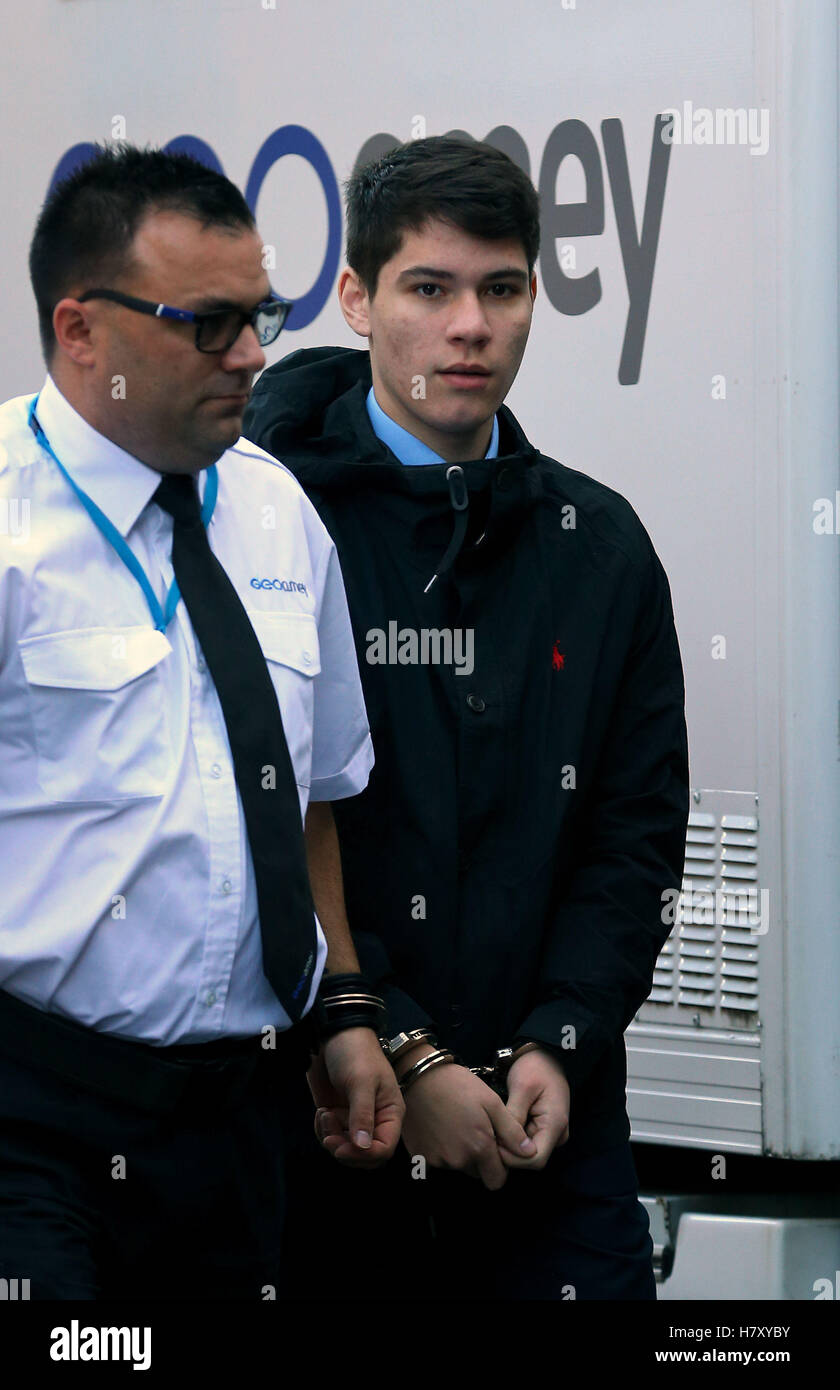 Ben Bamford arrive à Lewes Crown Court dans la région de Lewes, East ...