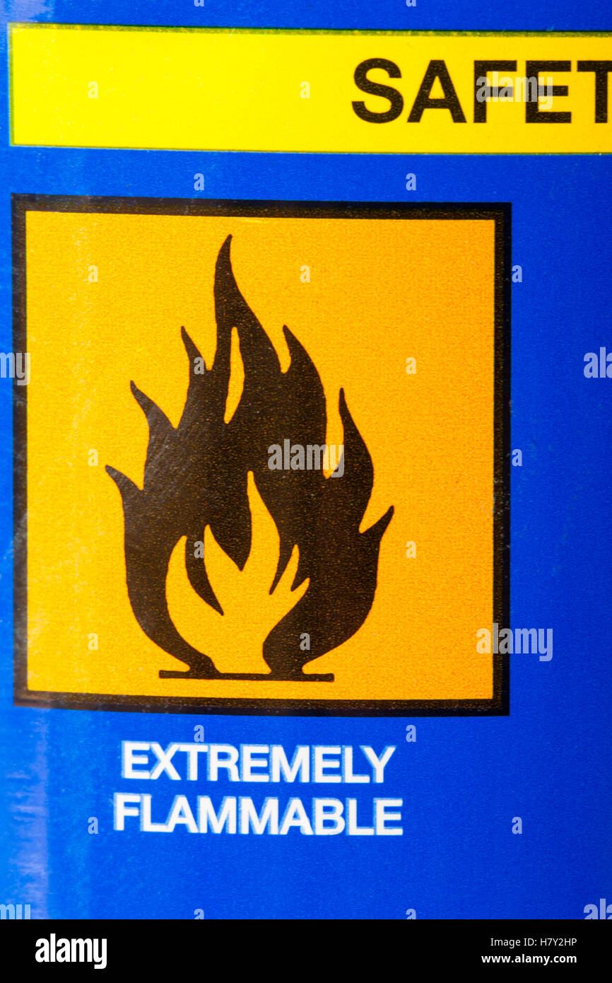 Extrêmement inflammable symbole sur dos de peut de 3M Spray adhésif du ...