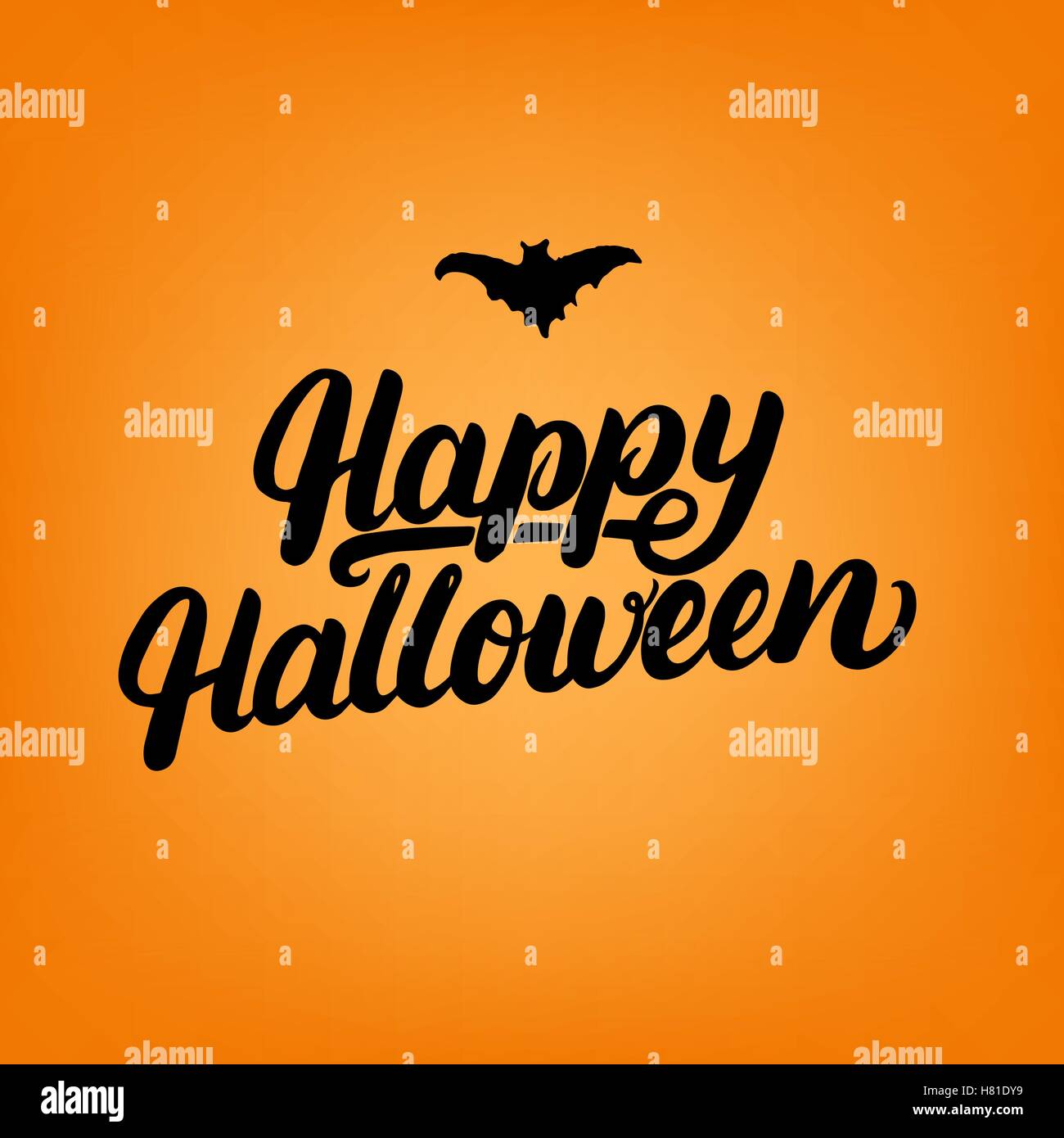 Happy Halloween part lettrage écrit carte. La calligraphie au pinceau ...