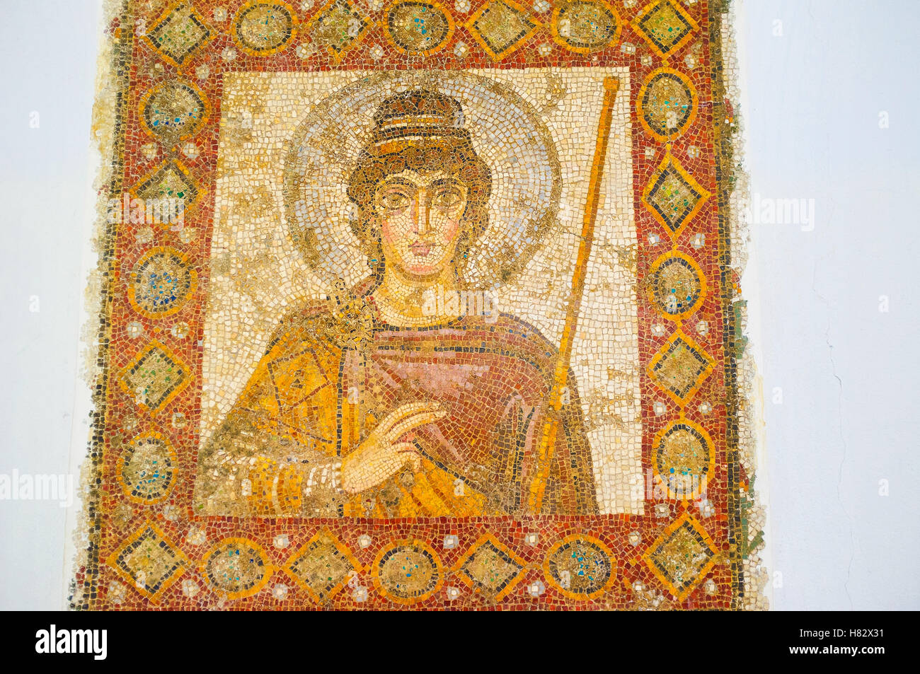 L'icône en mosaïque représentant l'impératrice byzantine, situé dans le ...