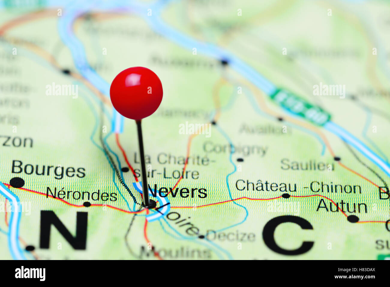 Map nevers france Banque de photographies et d’images à haute ...