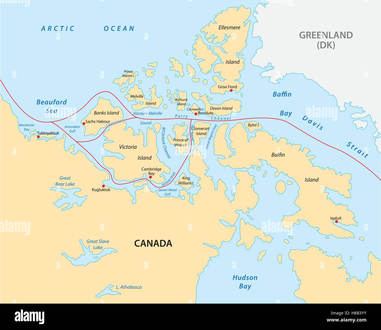 Carte de la baie de baffin Banque de photographies et d’images à haute résolution - Alamy