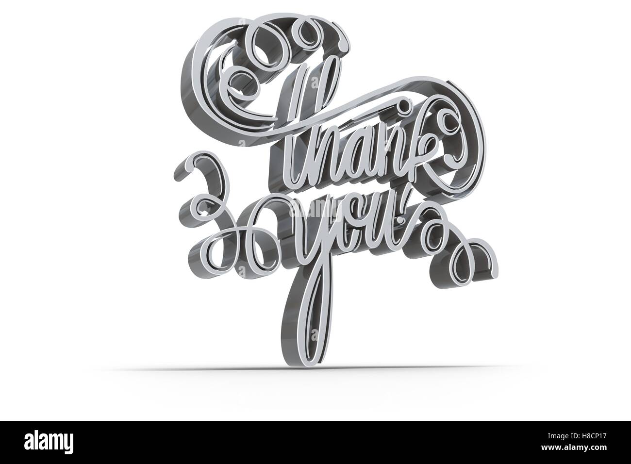 Illustration de merci du texte sur écran blanc Photo Stock - Alamy