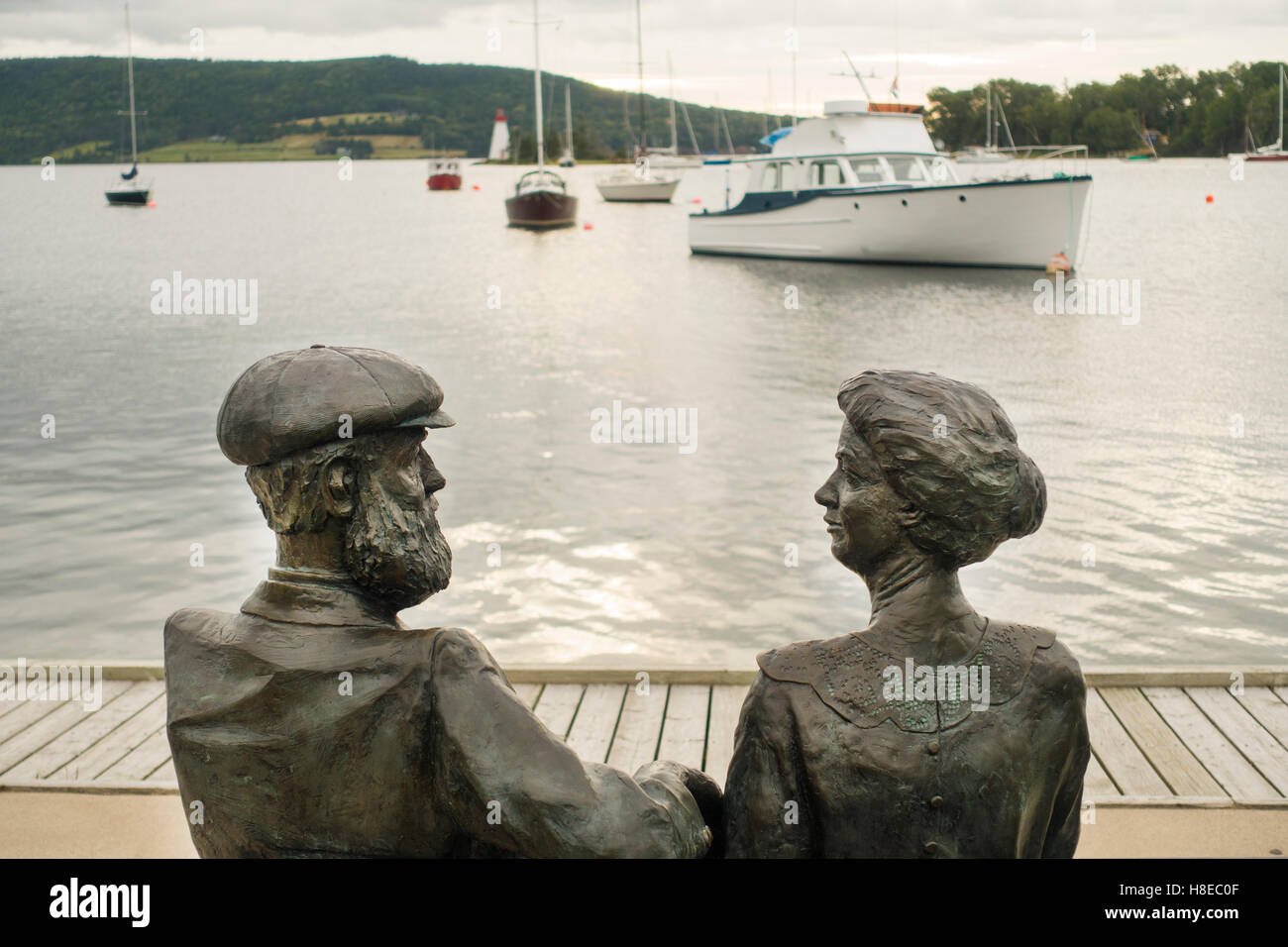 Alexander Graham Bell Mabel sculpture Baddeck Cape Breton Nova Scotia ...