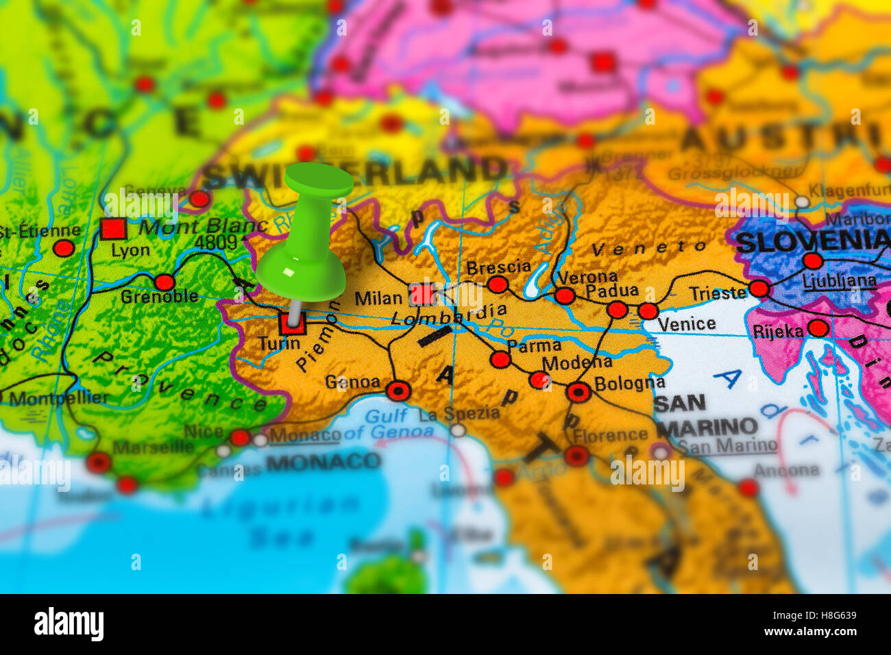 Carte de Turin Italie Photo Stock - Alamy