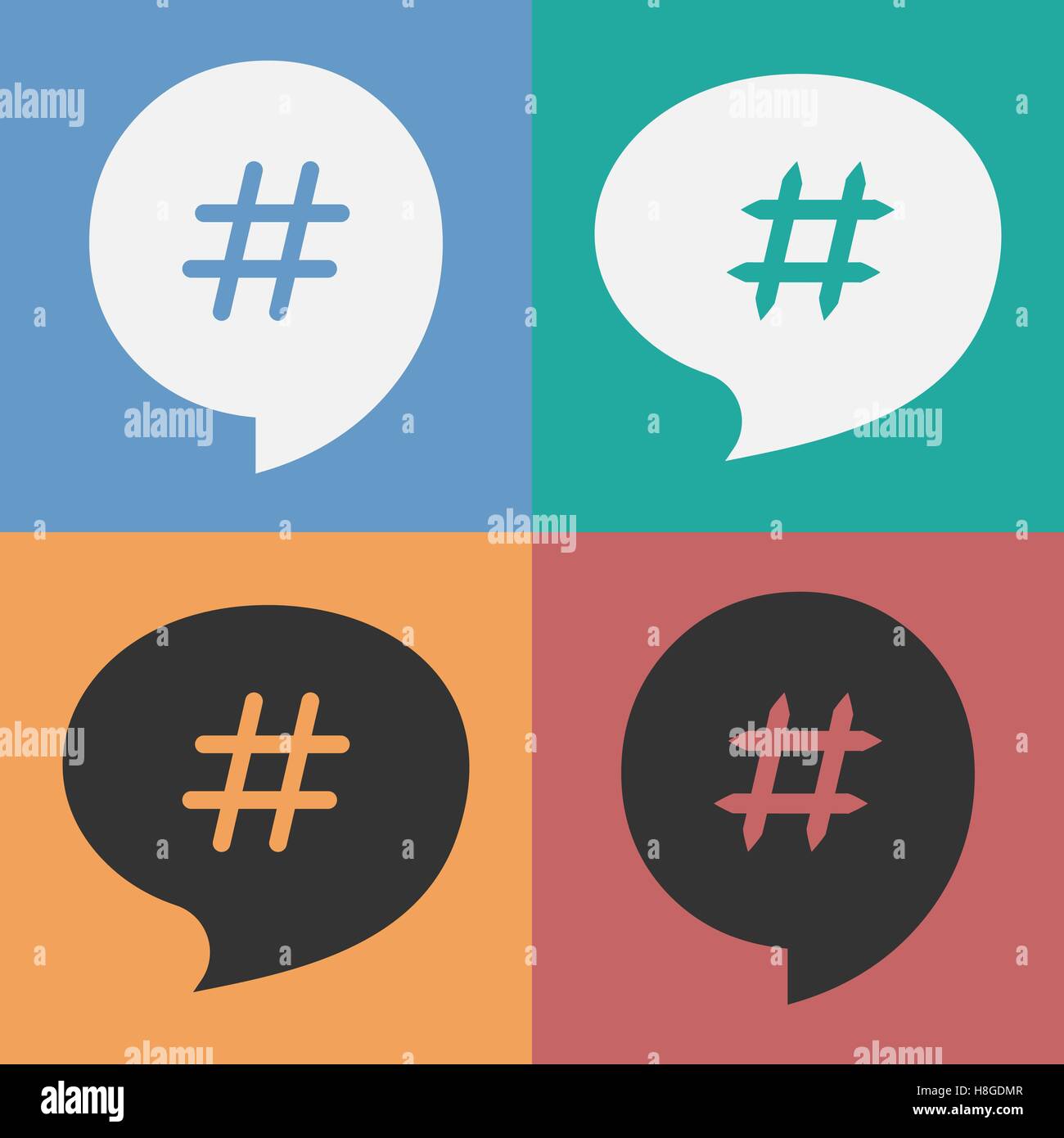 Hash tag symbol Banque d'images vectorielles - Alamy