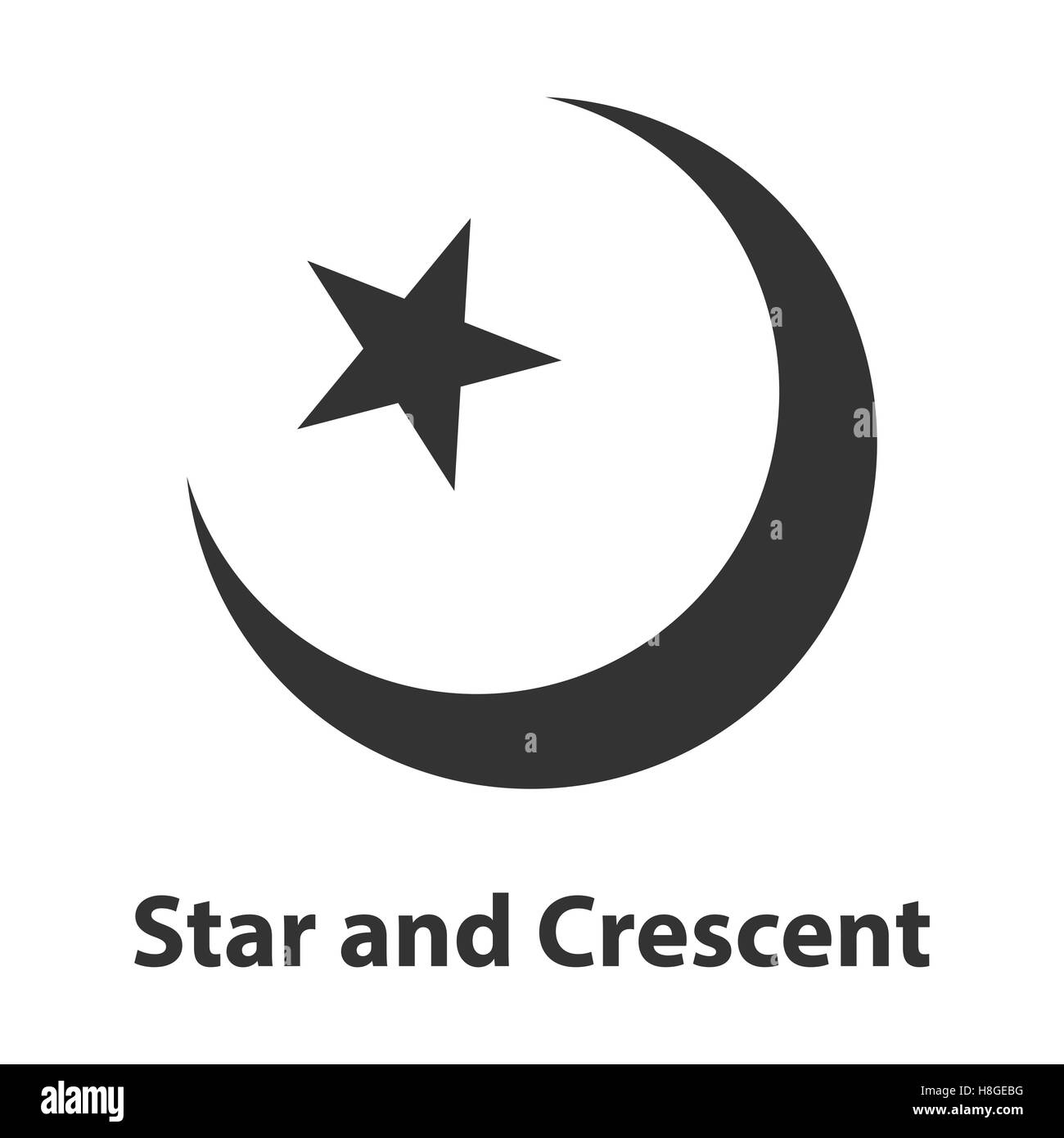 Icône de l'étoile et le Croissant symbole. L'islam religion sign Image ...