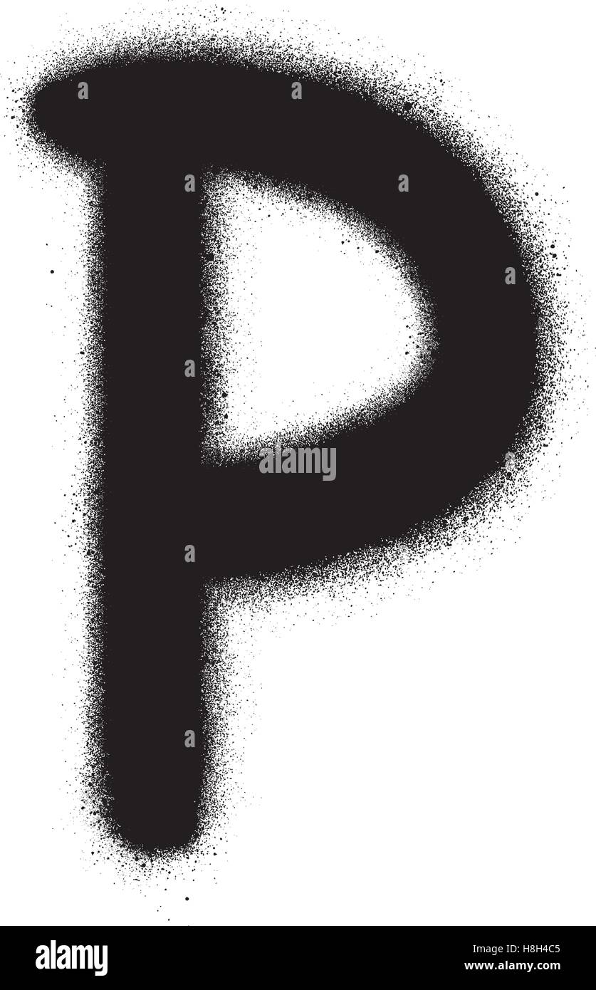 Graffiti font alphabet p Banque d'images vectorielles - Alamy