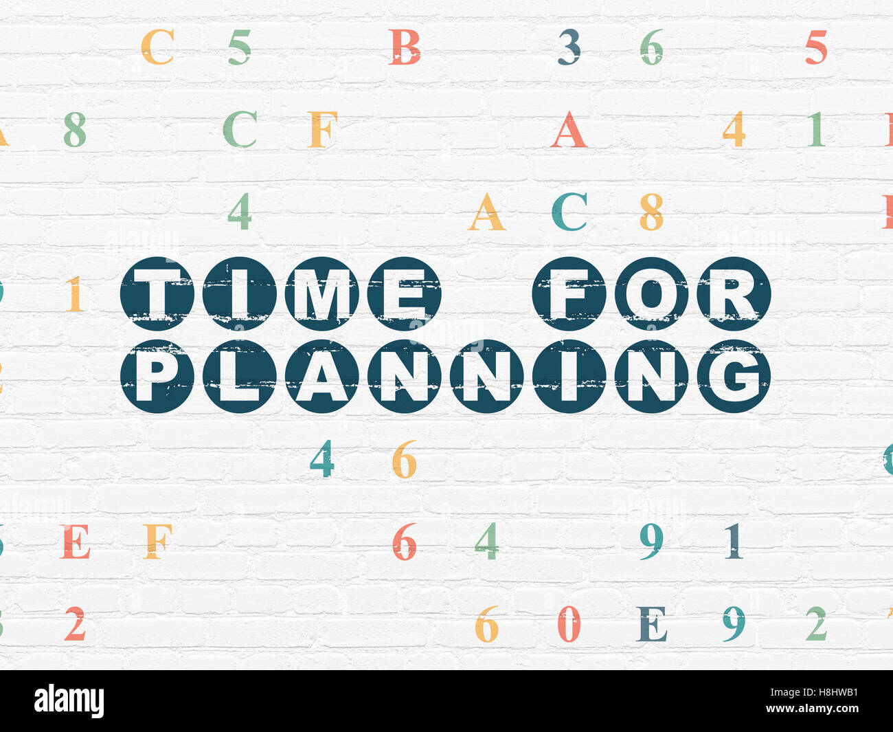 Timeline concept : Temps de planification sur wall background Photo ...