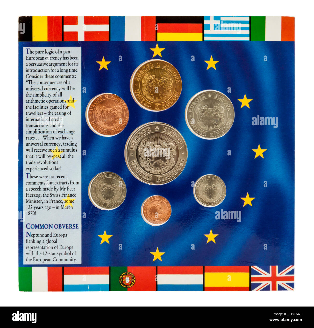 Ensemble de 1992 ECU Royaume-uni maquette des pièces émises par la monnaie de la tour à l ...
