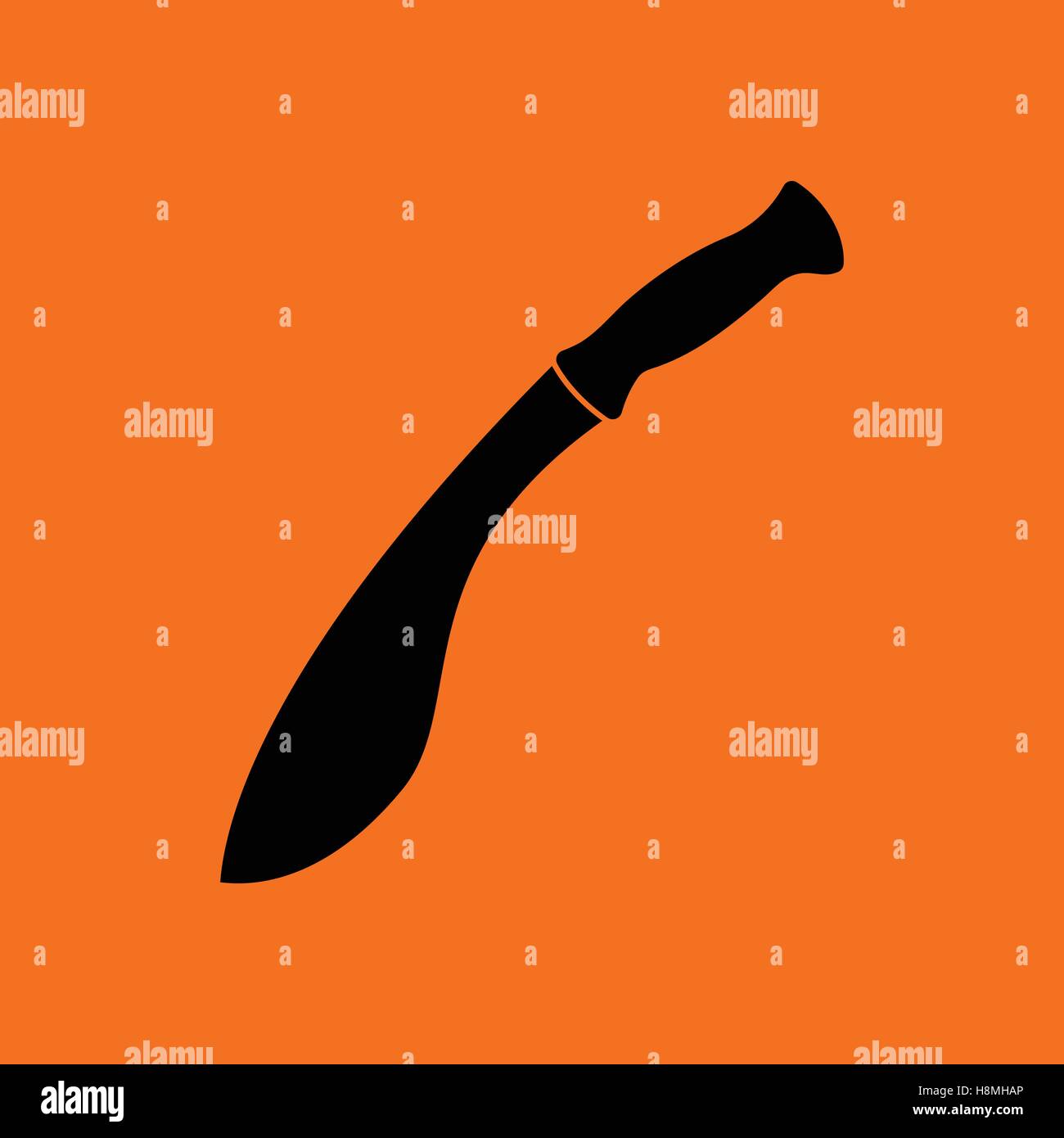 L'icône de la machette. Fond orange avec du noir. Vector illustration ...