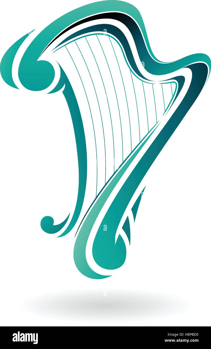 Vector Illustration d'une icône de l'Harpe isolé sur fond blanc Image ...