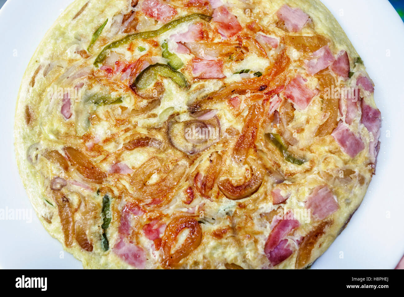 Miami Beach Florida, omelette aux œufs, poivrons verts, jambon, oignons ...