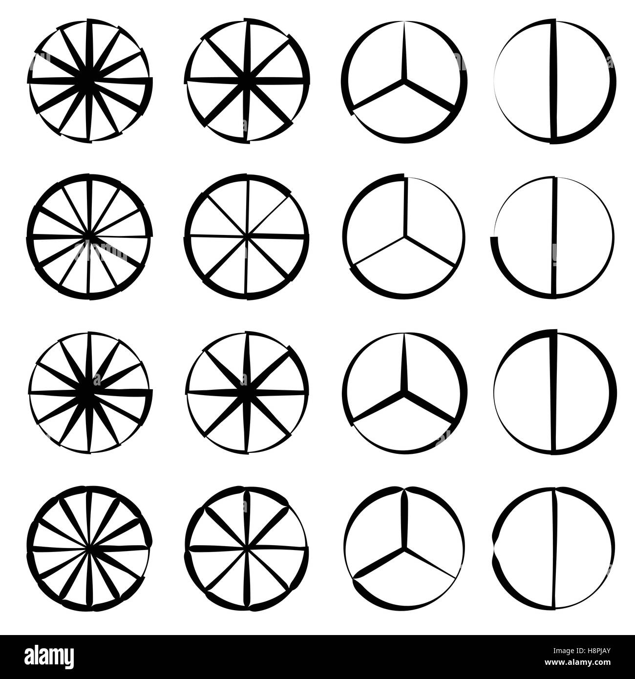 Cercle segmenté - Diagramme circulaire, diagramme circulaire contours ...
