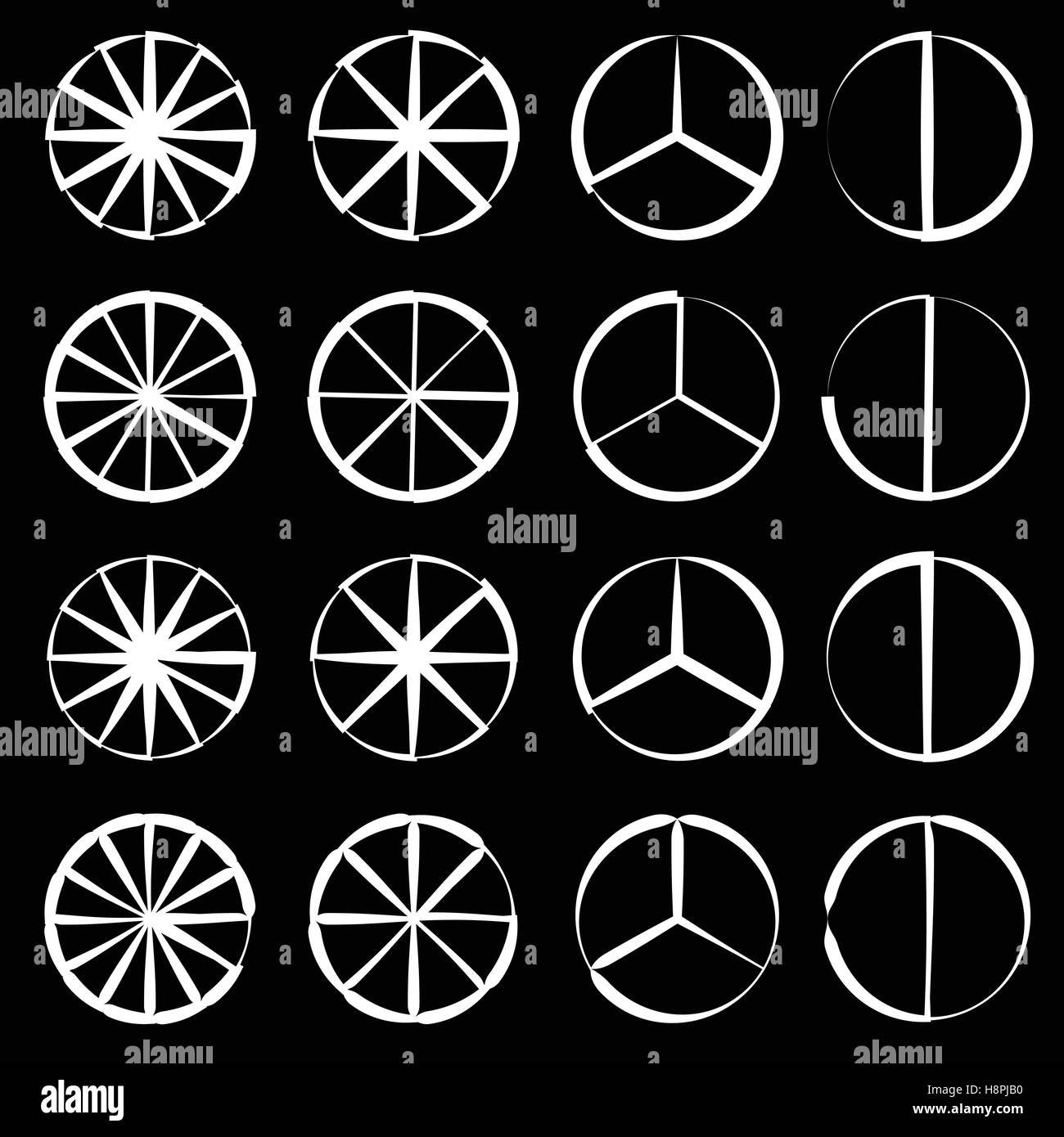 Cercle segmenté - Diagramme circulaire, diagramme circulaire contours ...