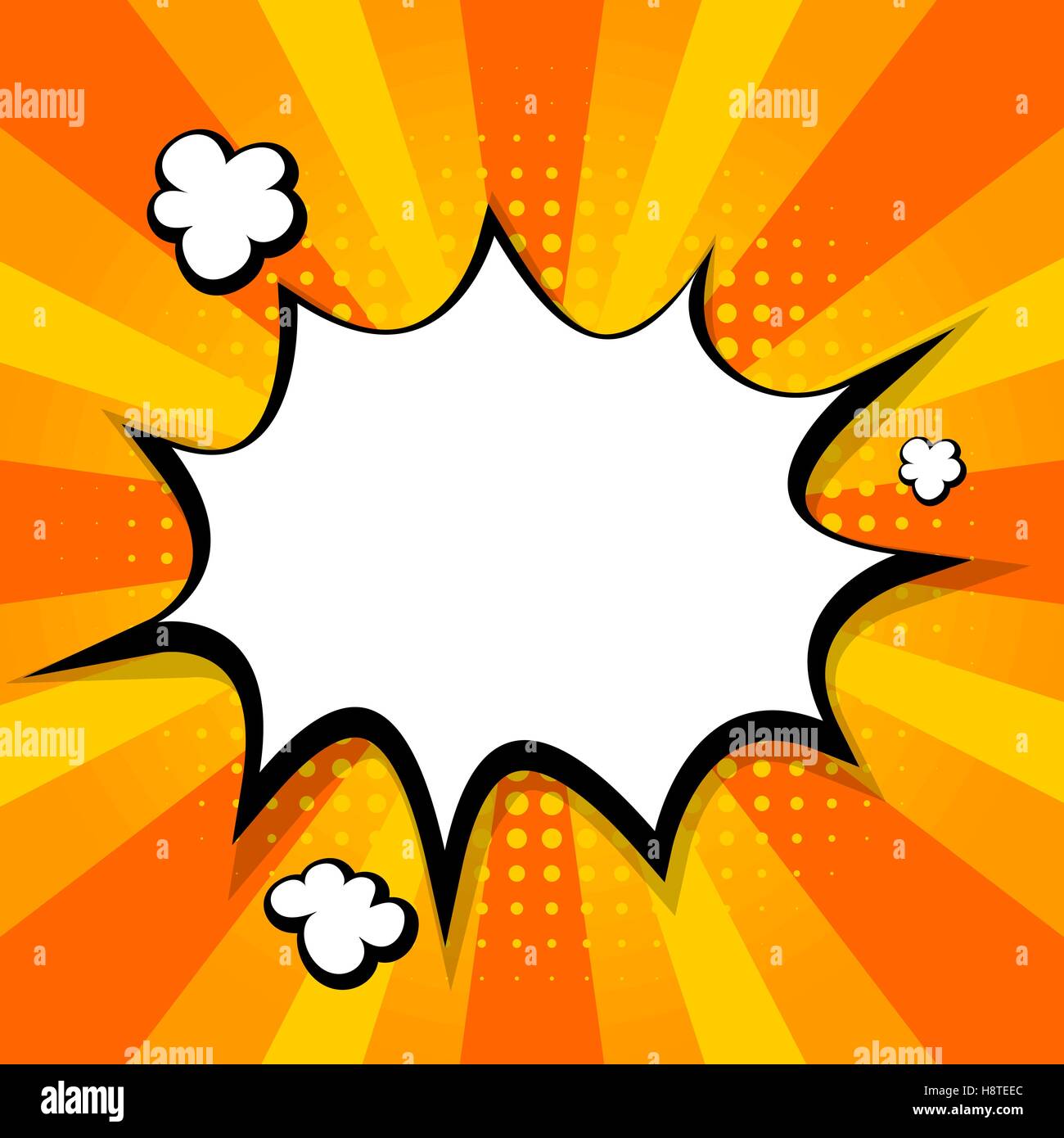 Flèche vide clair comic speech bubble Pop Art Style. Bande dessinée ...
