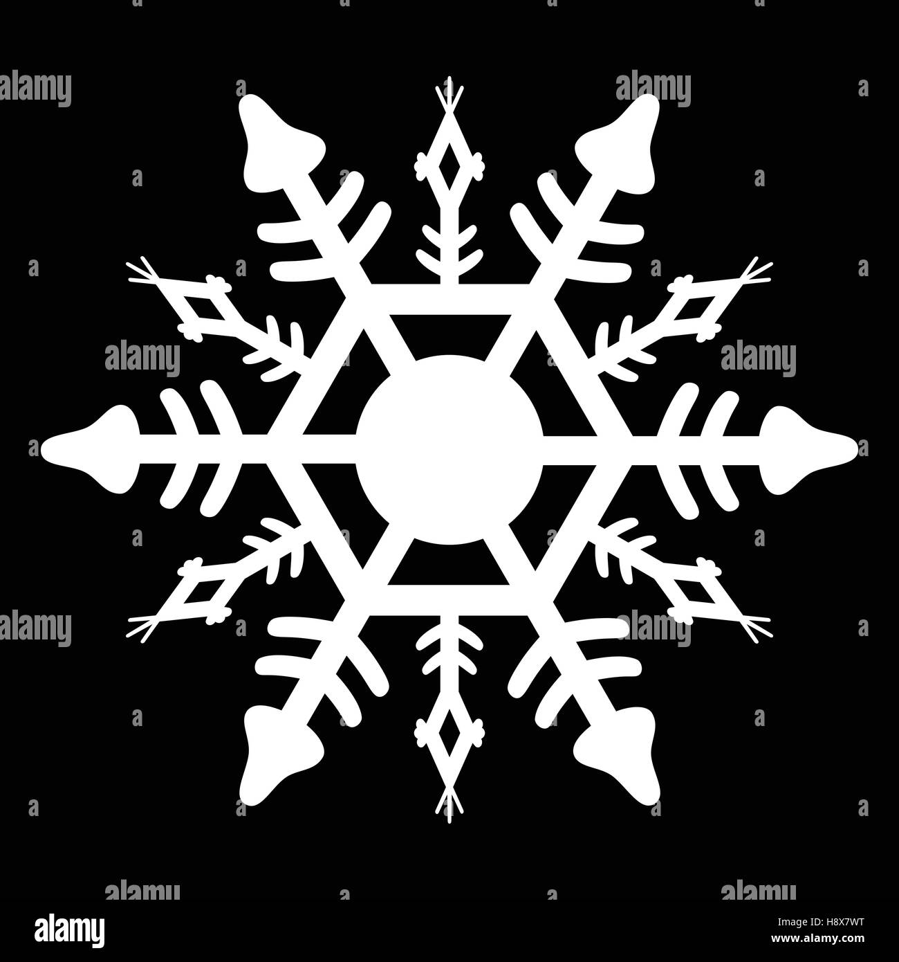 Flocon de neige sur fond noir Banque de photographies et d’images à ...