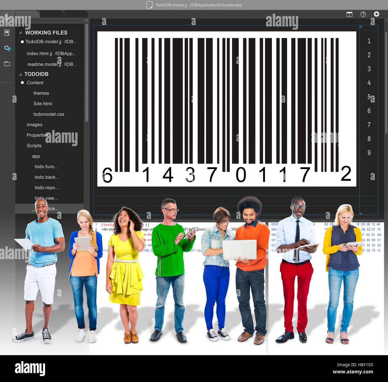 Code barre Interface Concept de codage Cryptage Photo Stock - Alamy