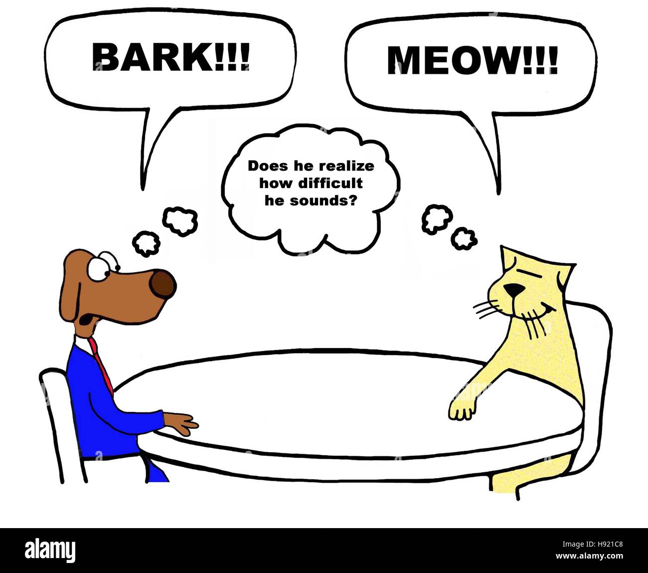 Couleur caricature sur les conflits et la mauvaise communication Photo ...