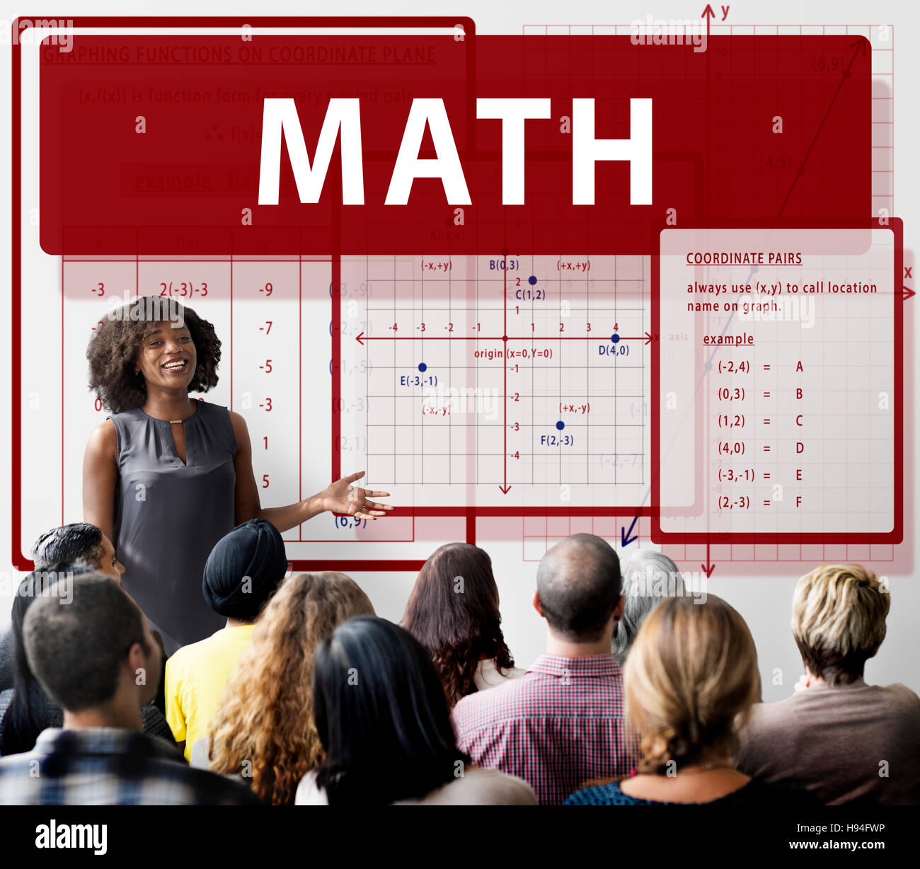 Tableau de calcul mathématiques mathématiques notion Photo Stock - Alamy