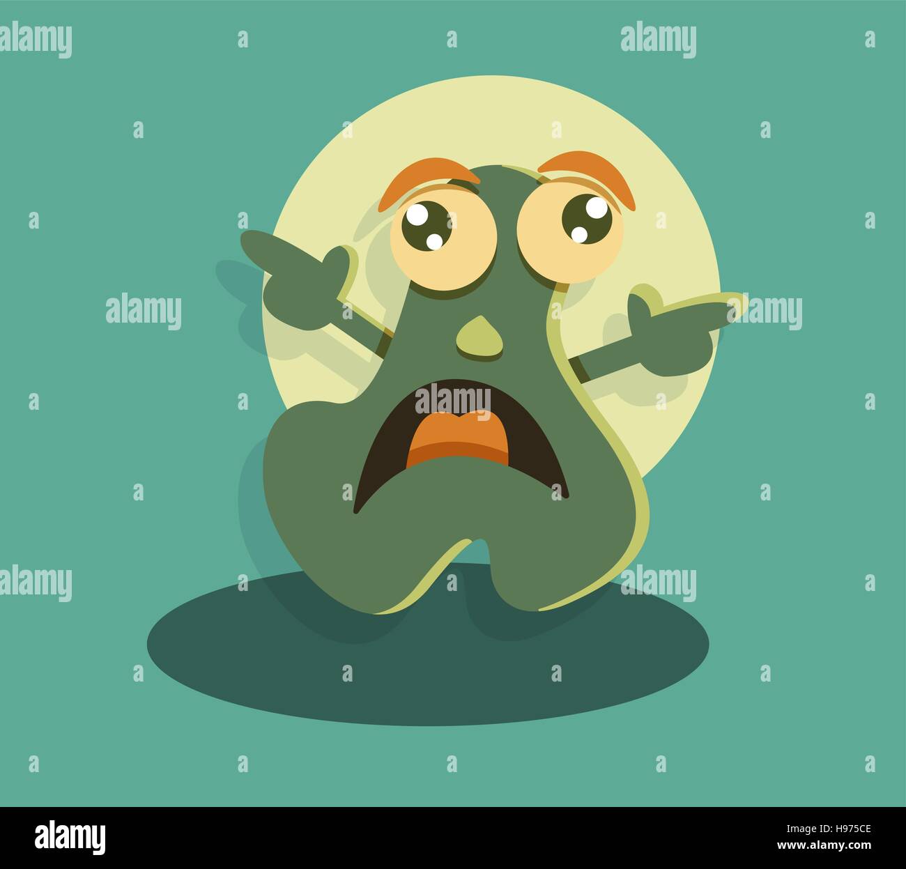 Funny cute monster dessin. Personnage de crier. Fantasy peur bête ...