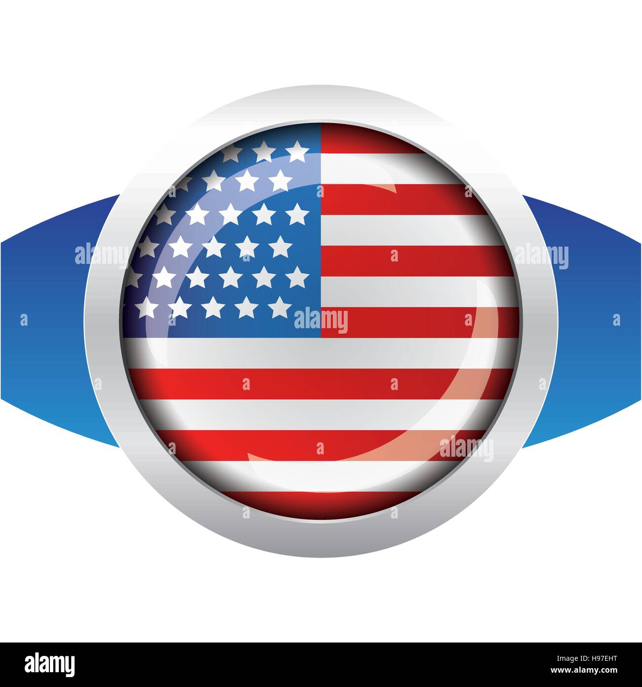 Usa flag glossy button Banque d'images vectorielles - Alamy