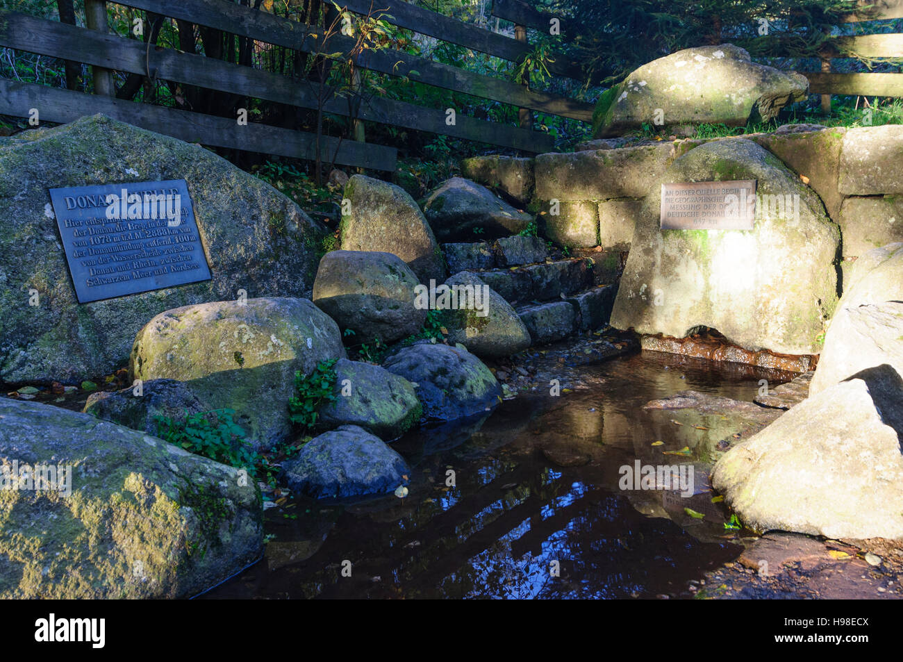 Furtwangen im Schwarzwald : source d'un ruisseau, Breg source du Danube ...