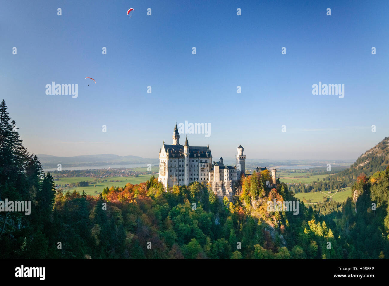 Château de Neuschwanstein Schloss Hohenschwangau : à partir de pont ...