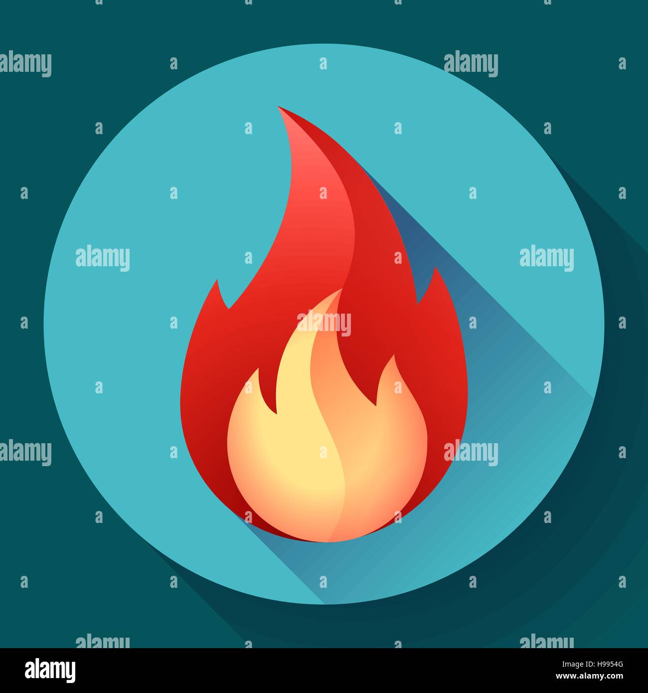 L'icône rouge feu flamme logo vector illustration Image Vectorielle ...
