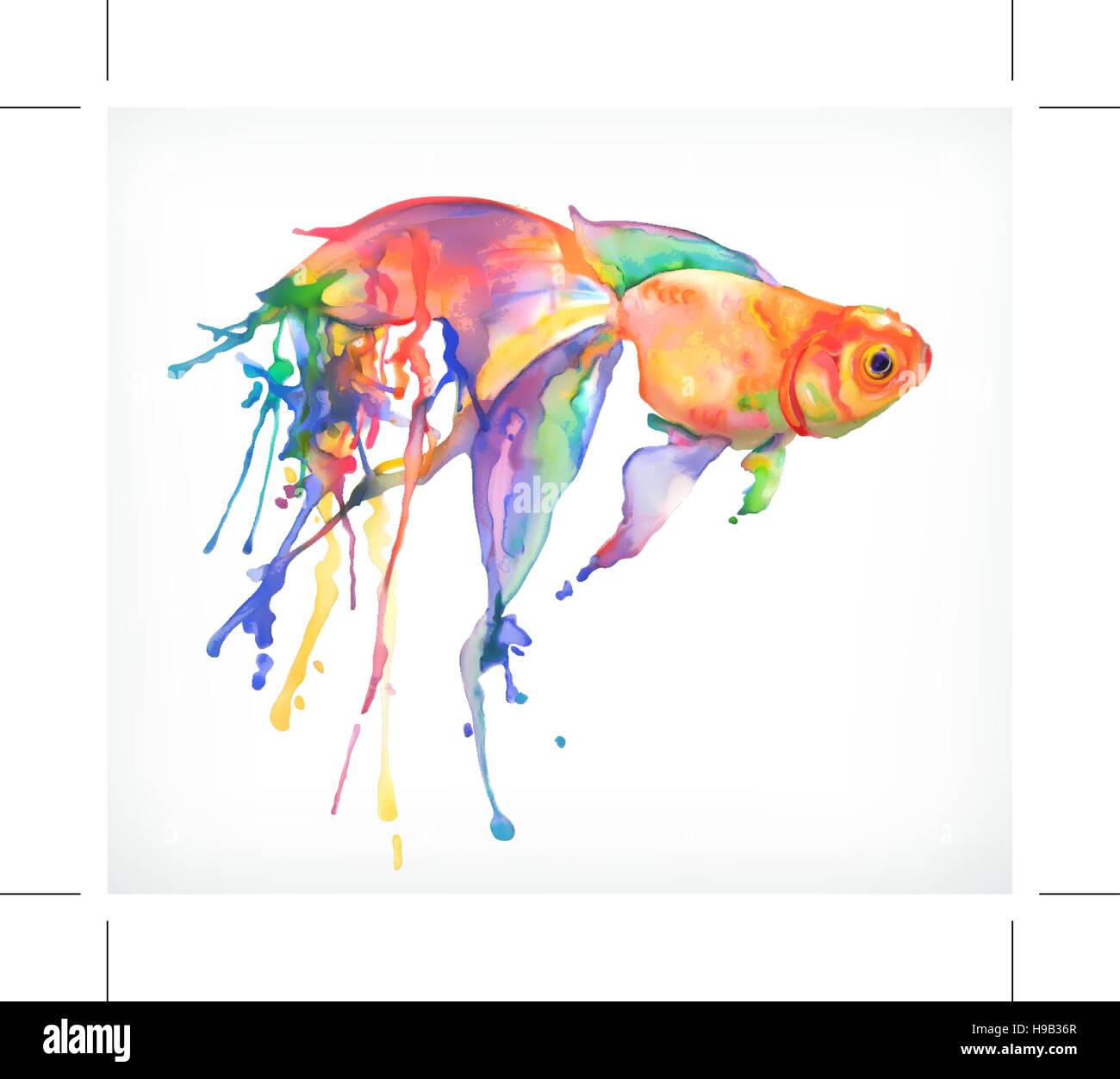 Watercolor fish illustration Banque d'images vectorielles - Alamy