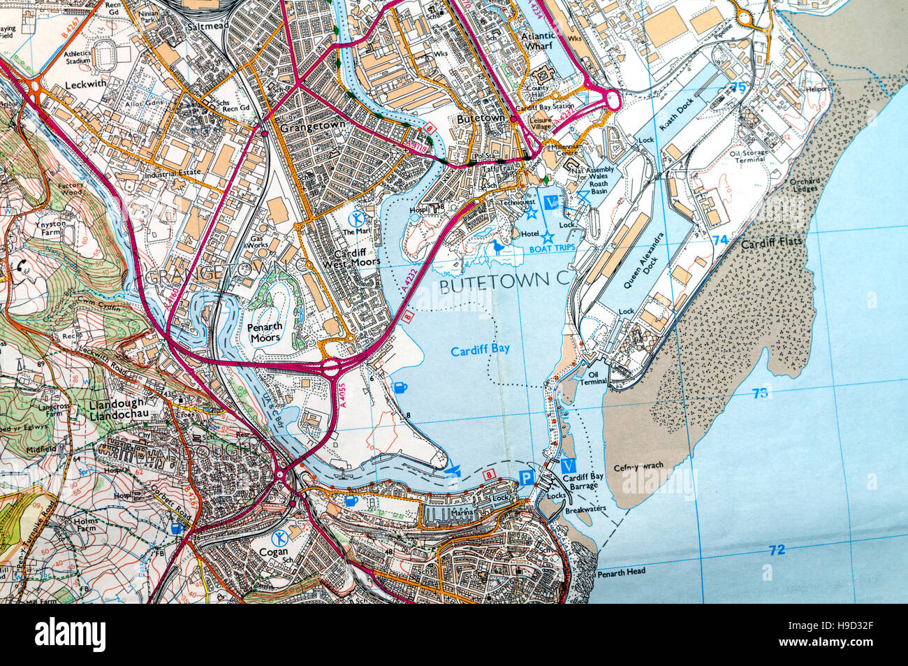 Cardiff Map Banque d'image et photos - Alamy