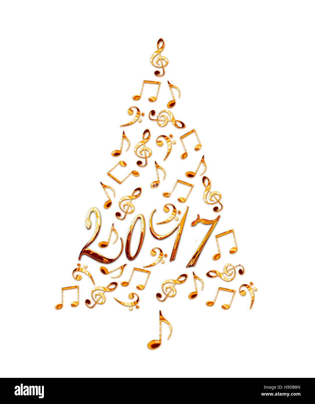 Arbre avec notes de musique Banque d'images détourées - Alamy