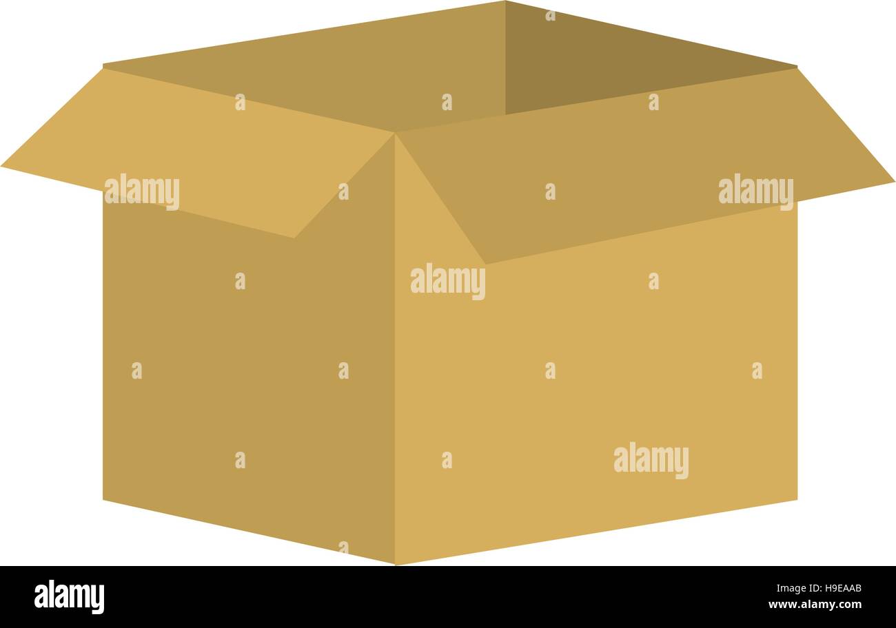 Avec silhouette fort de carton ouvert vector illustration Image ...