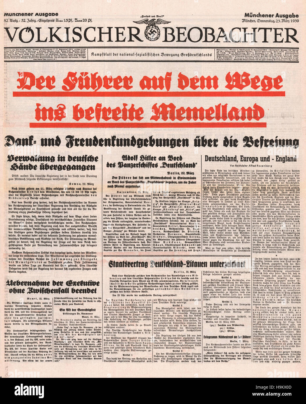 Völkischer beobachter Banque de photographies et d’images à haute ...