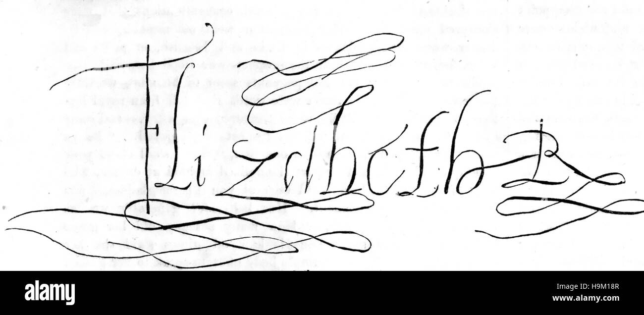 La reine elizabeth signature Banque d'images noir et blanc - Alamy