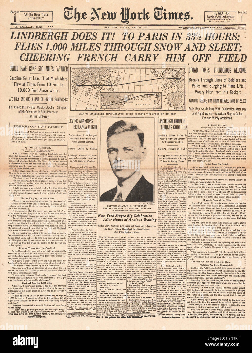 Charles lindbergh 1927 france Banque de photographies et d’images à ...