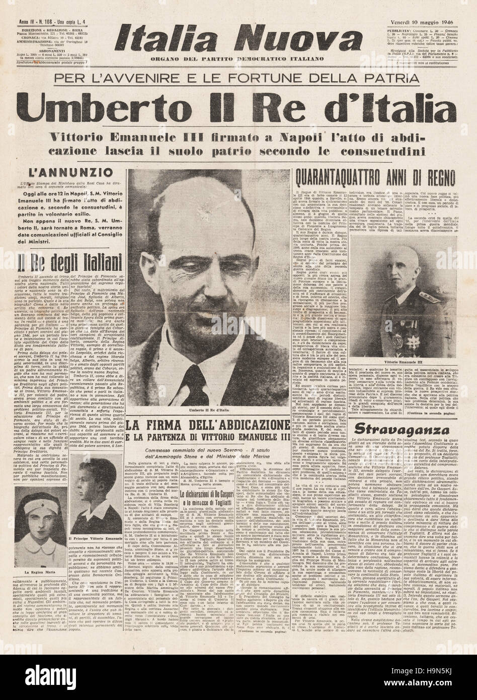 Benito Mussolini And Victor Emmanuel Iii Banque De Photographies Et D