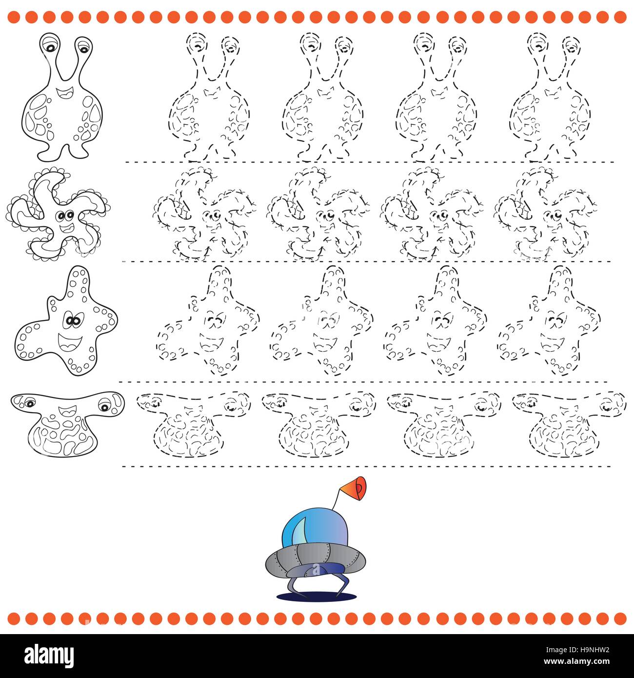 Relier les points nombre d'images - l'exercice pour les enfants point-à ...