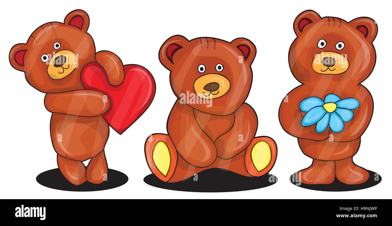 Vector illustration d'ours - cartoon set Image Vectorielle Stock - Alamy