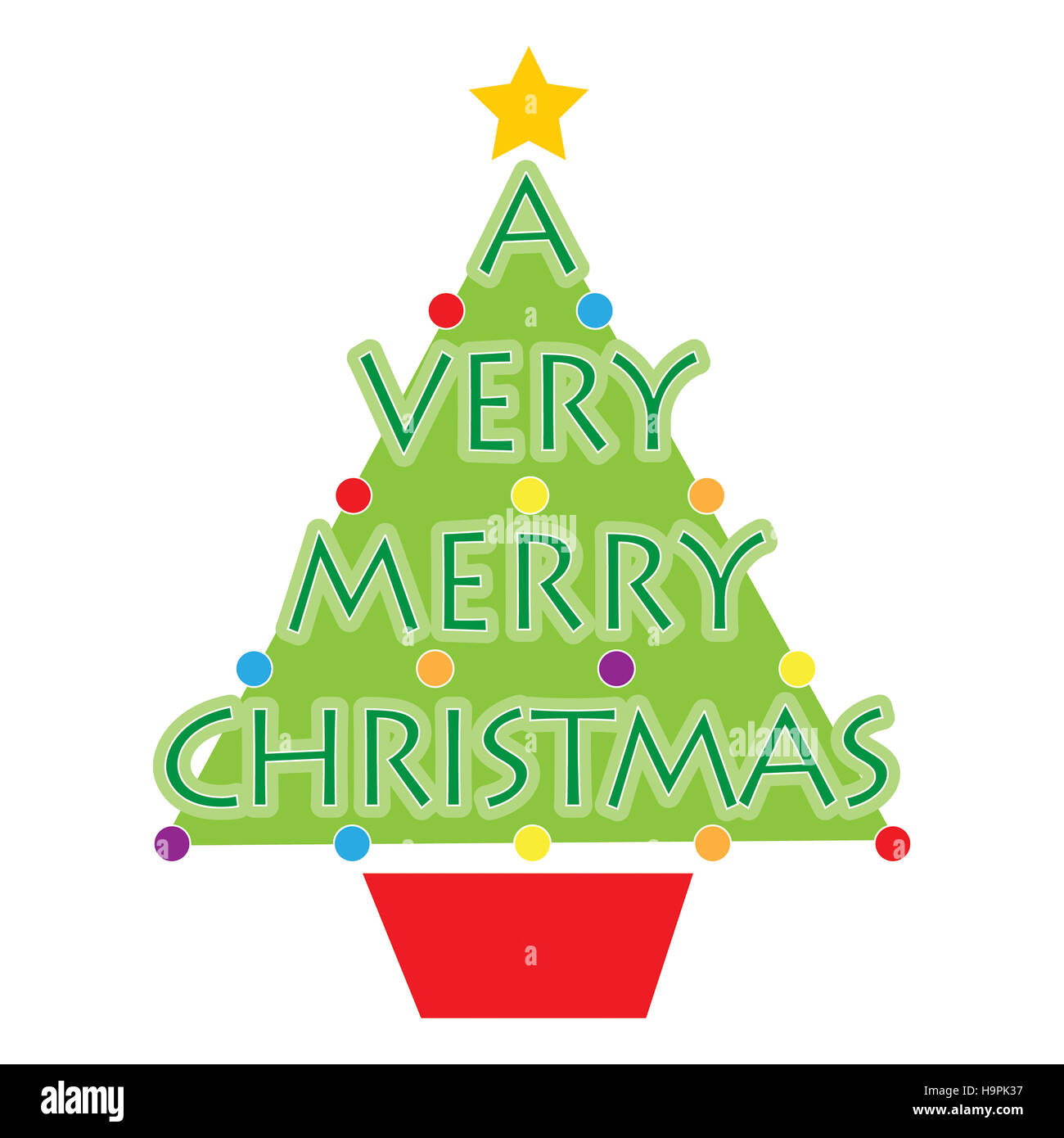 Un sapin de Noël stylisé avec les mots, un très Joyeux Noël sur elle et ...