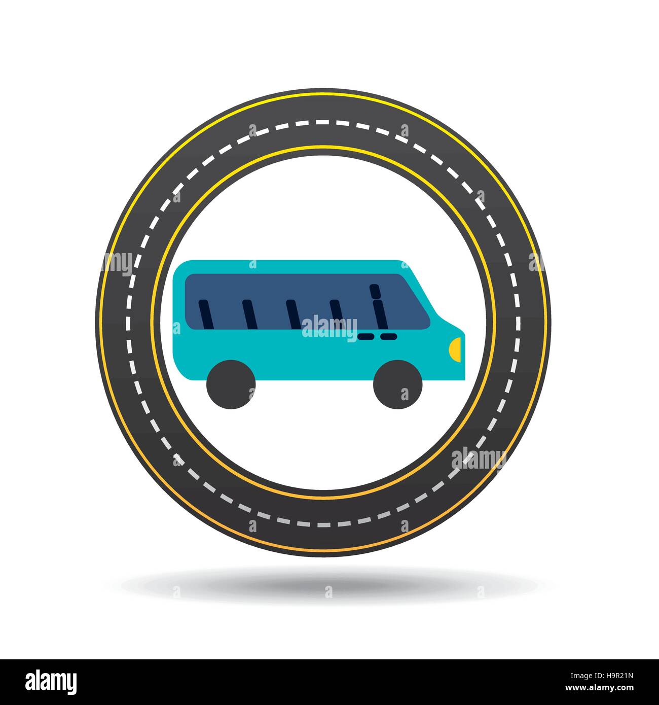 Bus Blanc Et Bleu Banque d'images vectorielles - Alamy