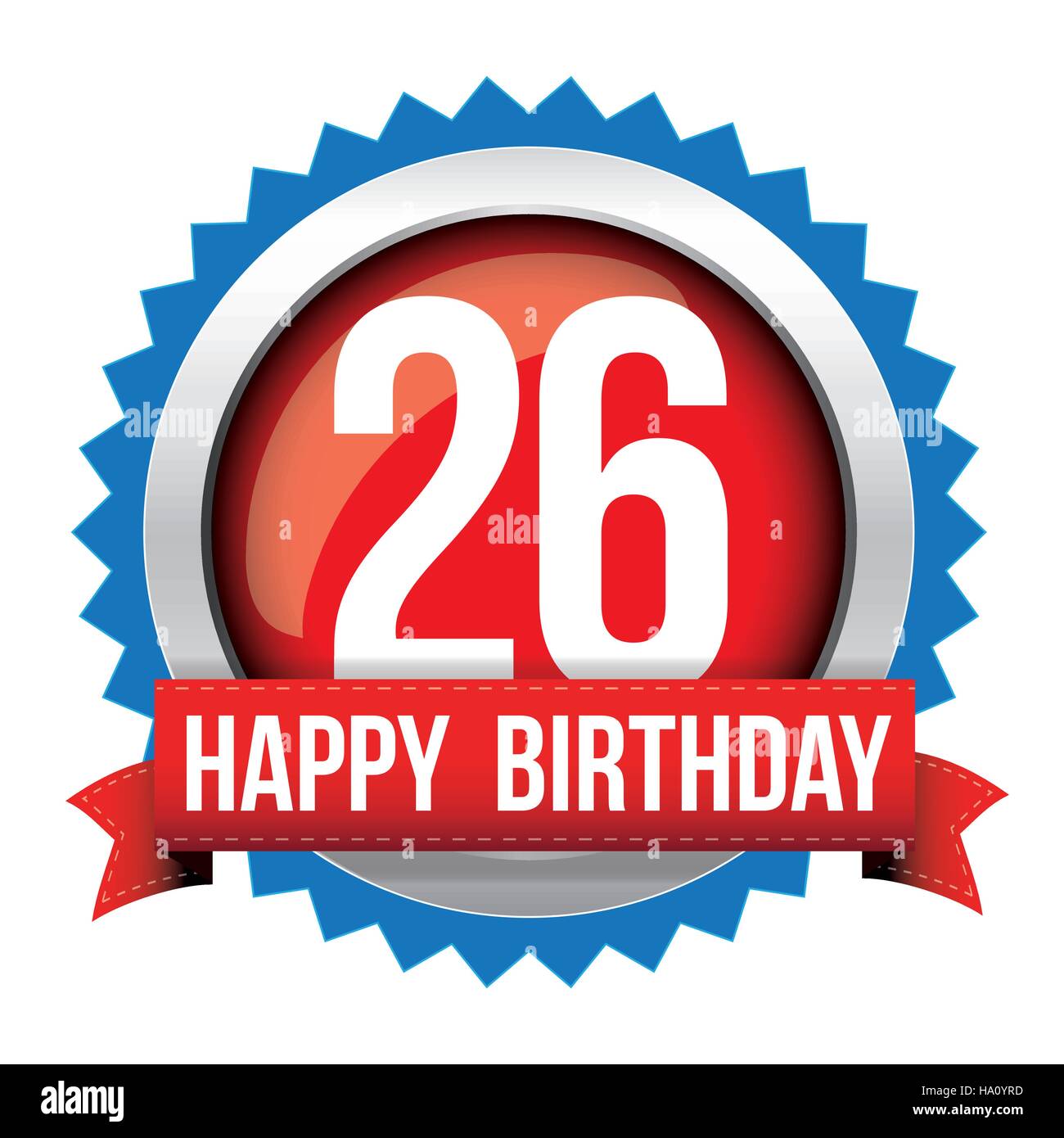 Anniversaire 26 ans Banque d'images vectorielles - Alamy