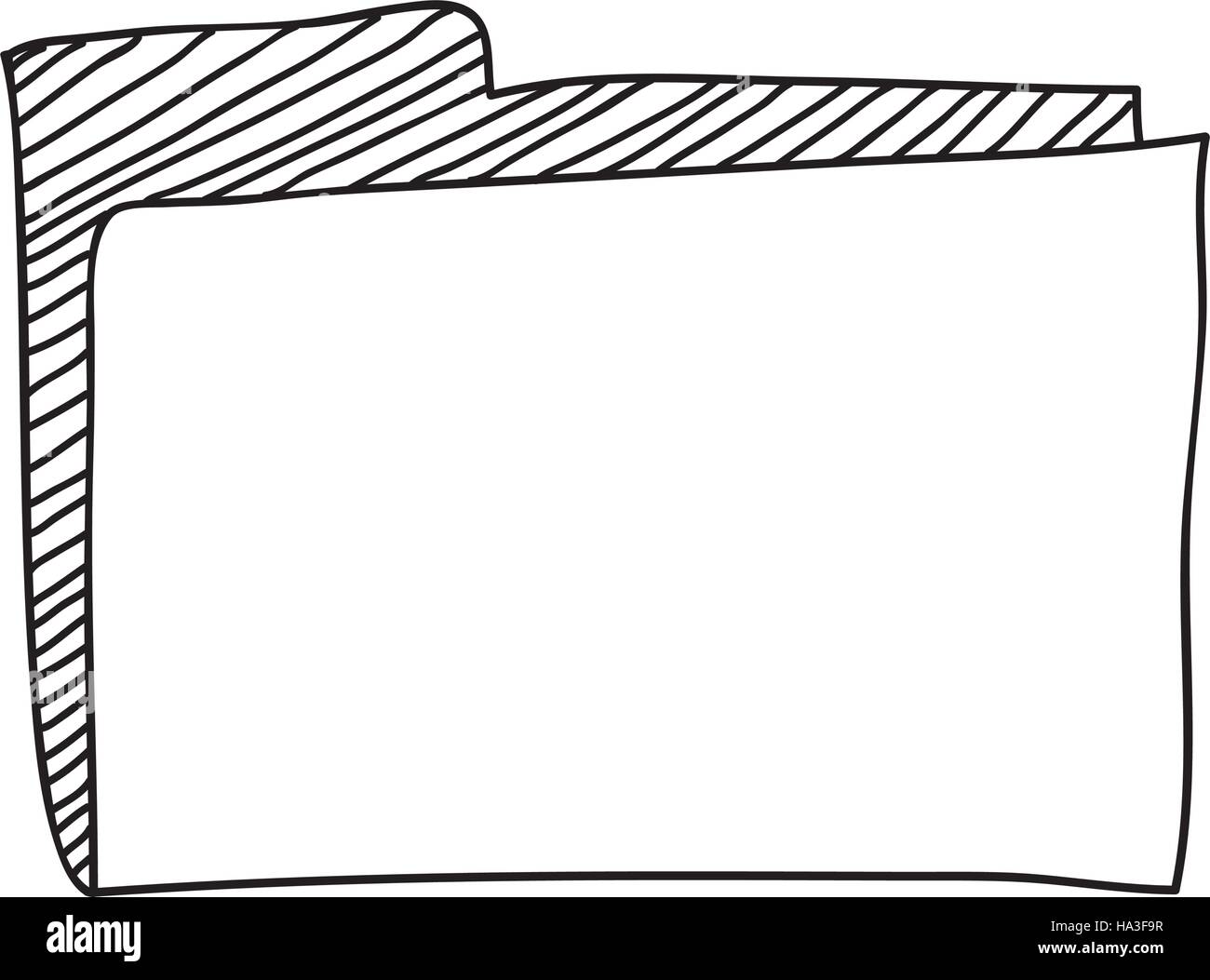 Dessin à la main avec dossier bureau vector illustration Image ...