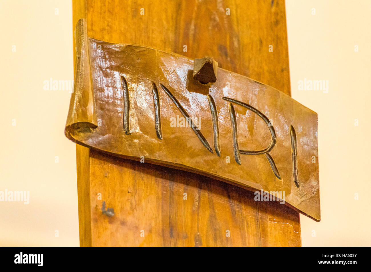 L'inscription sur la croix de la Crucifixion de Jésus Christ, INRI ...