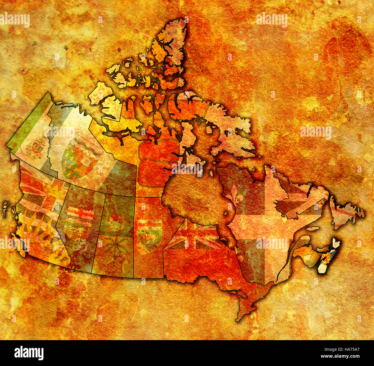 L'administration de la Nouvelle-Écosse sur la carte du Canada avec des ...