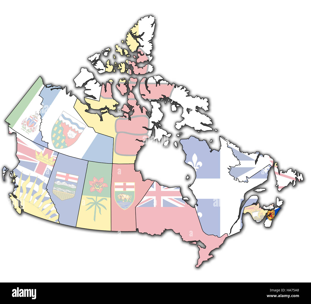 L'administration de la Nouvelle-Écosse sur la carte du Canada avec des ...