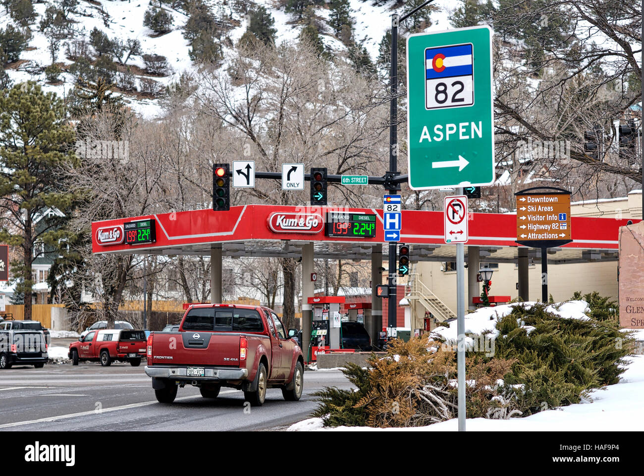 Panneau routier à l'autoroute 82 en direction du Colorado Aspen ...
