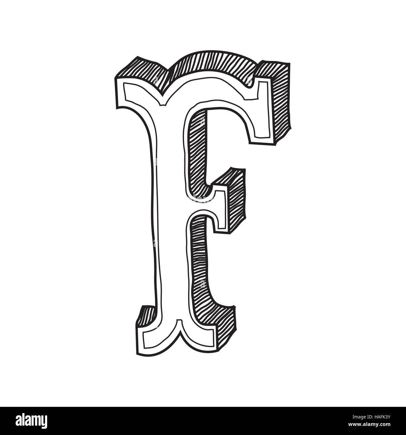 La lettre F style vintage Image Vectorielle Stock - Alamy